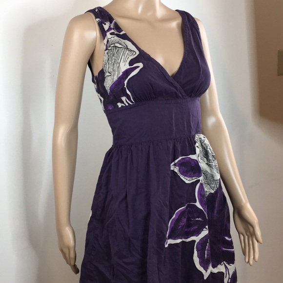 Anthropologie | Dresses | Anthropologie Lithe Purple Dress Sz O 0 ...